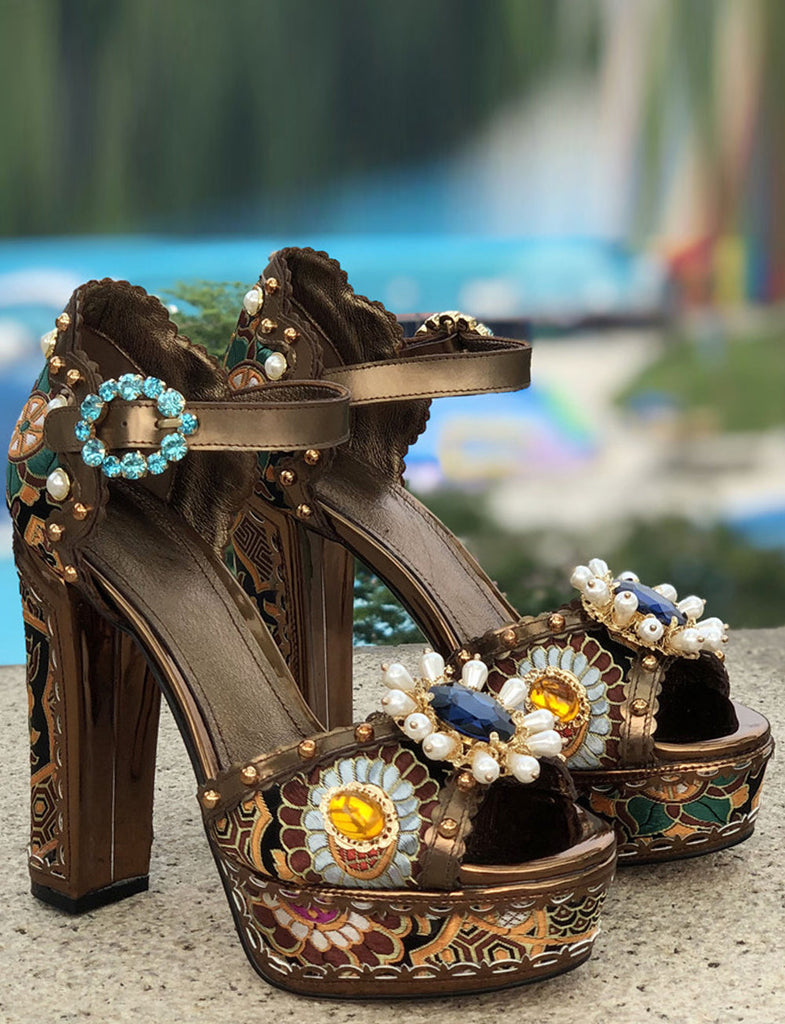 SPANISH MAGIC Block-Heel Sandals – Fiel Shop