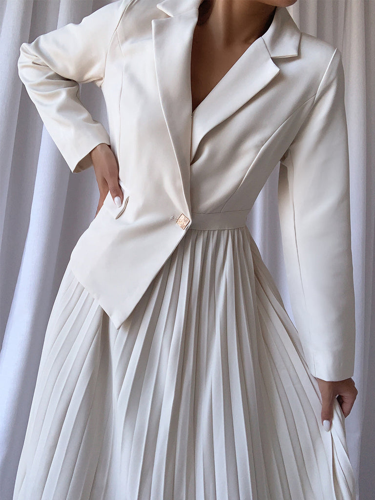 PETCHA Pleated Midi Dress – Fiel Shop